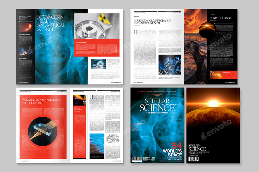 Science Magazine Template, Print Templates | GraphicRiver