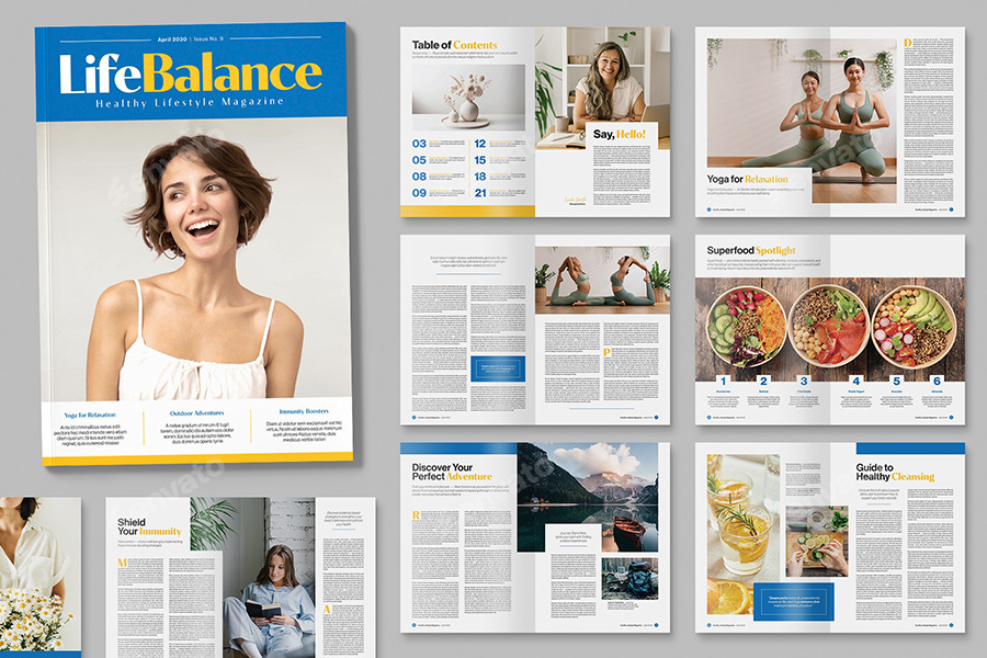 Health Magazine Template, Print Templates | GraphicRiver
