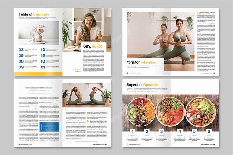 Health Magazine Template, Print Templates | GraphicRiver