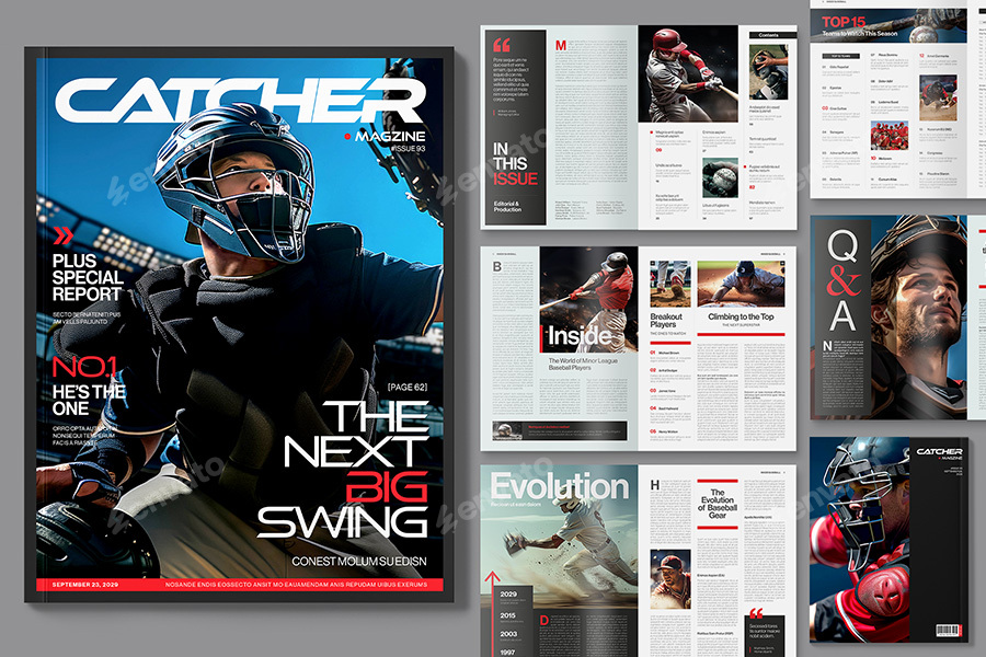 Sport Magazine Template, Print Templates | GraphicRiver