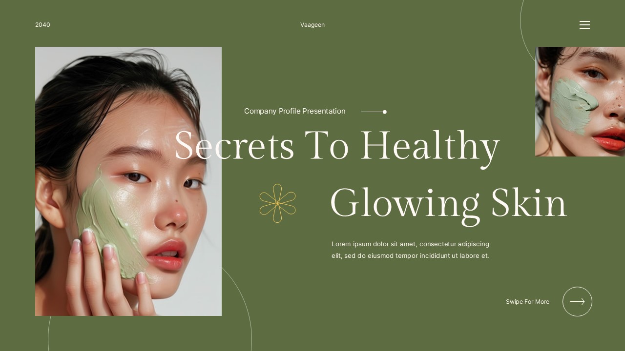 Cream Green Modern Minimalist Skincare Company Profile Presentation ...