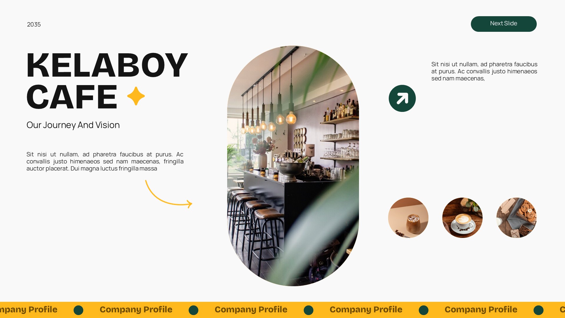 Green Yellow Creative Cafe Company Profile Presentation, Presentation ...