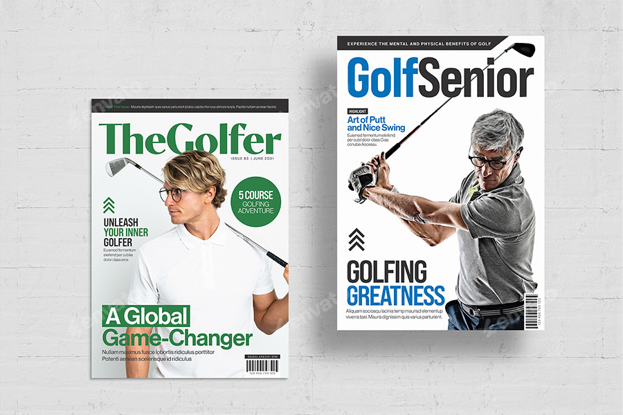 Golf Magazine Covers Set, Print Templates | GraphicRiver
