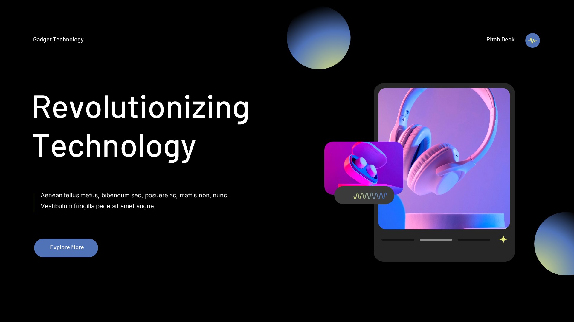 Black Blue Modern Gadget Technology Company Profile PowerPoint ...