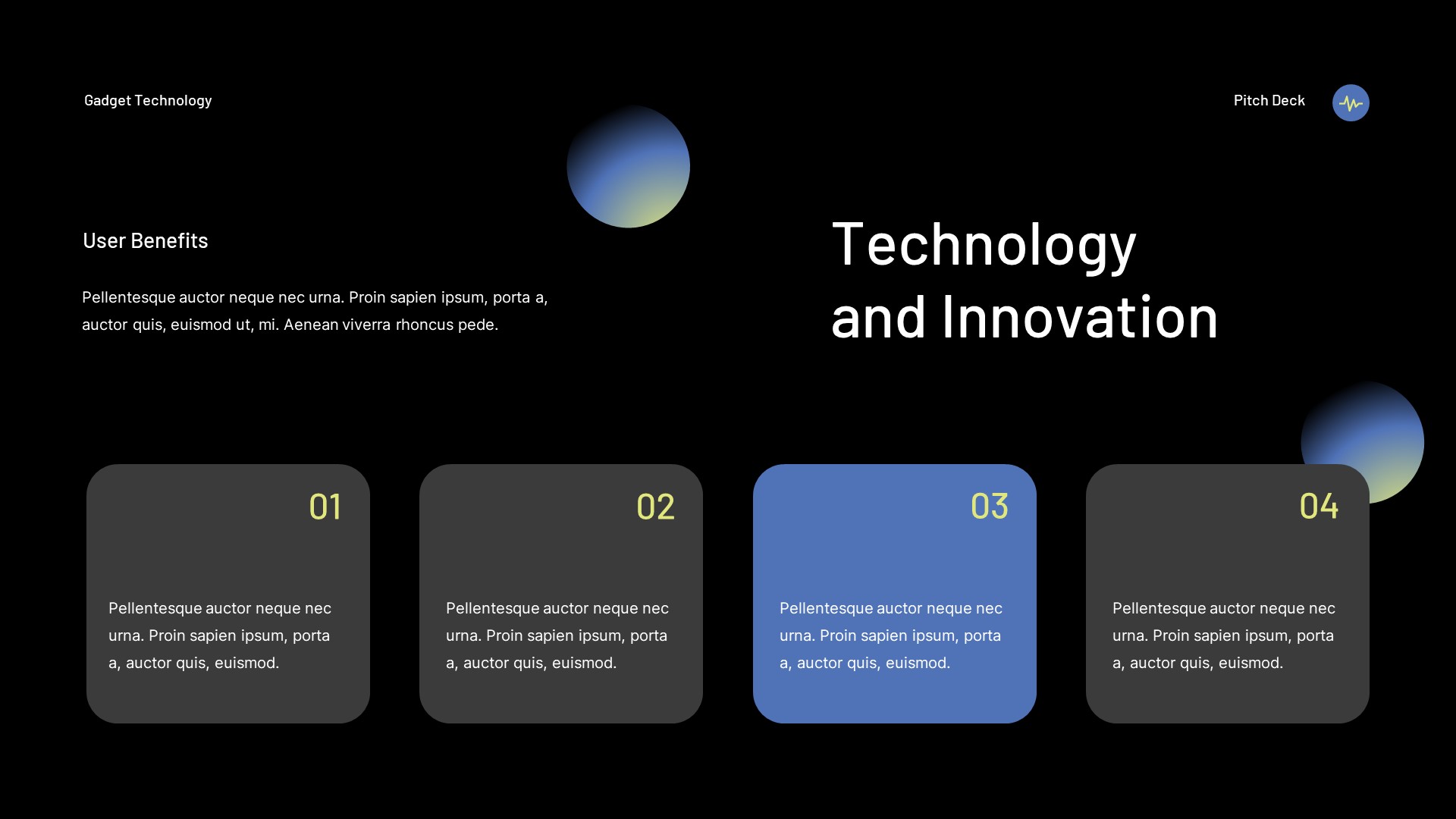 Black Blue Modern Gadget Technology Company Profile PowerPoint ...