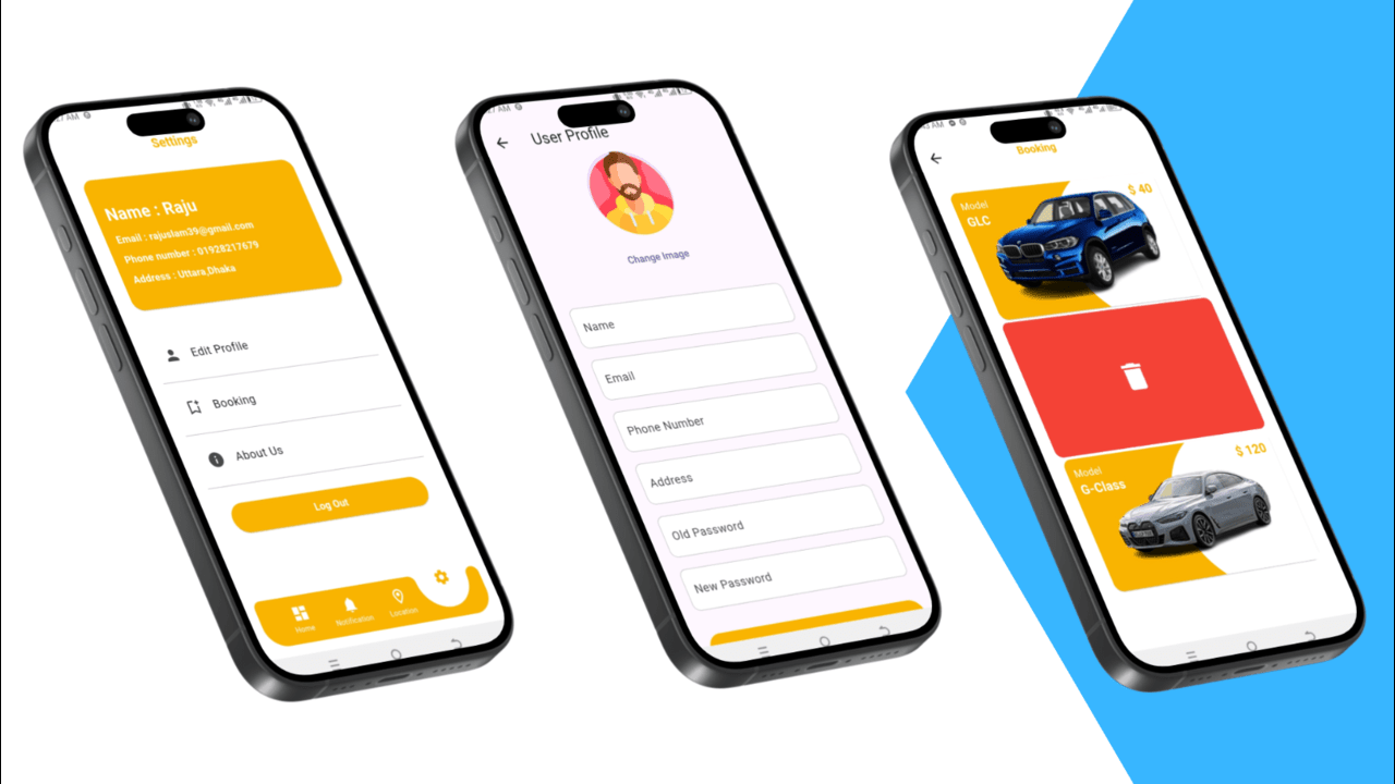 Car Rental Flutter App - Flutter Full UI Template by king-star | CodeCanyon