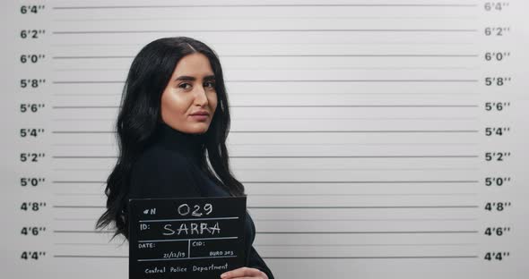 Side Profile Mugshot of Beautiful Woman Turning Head and Looking to ...