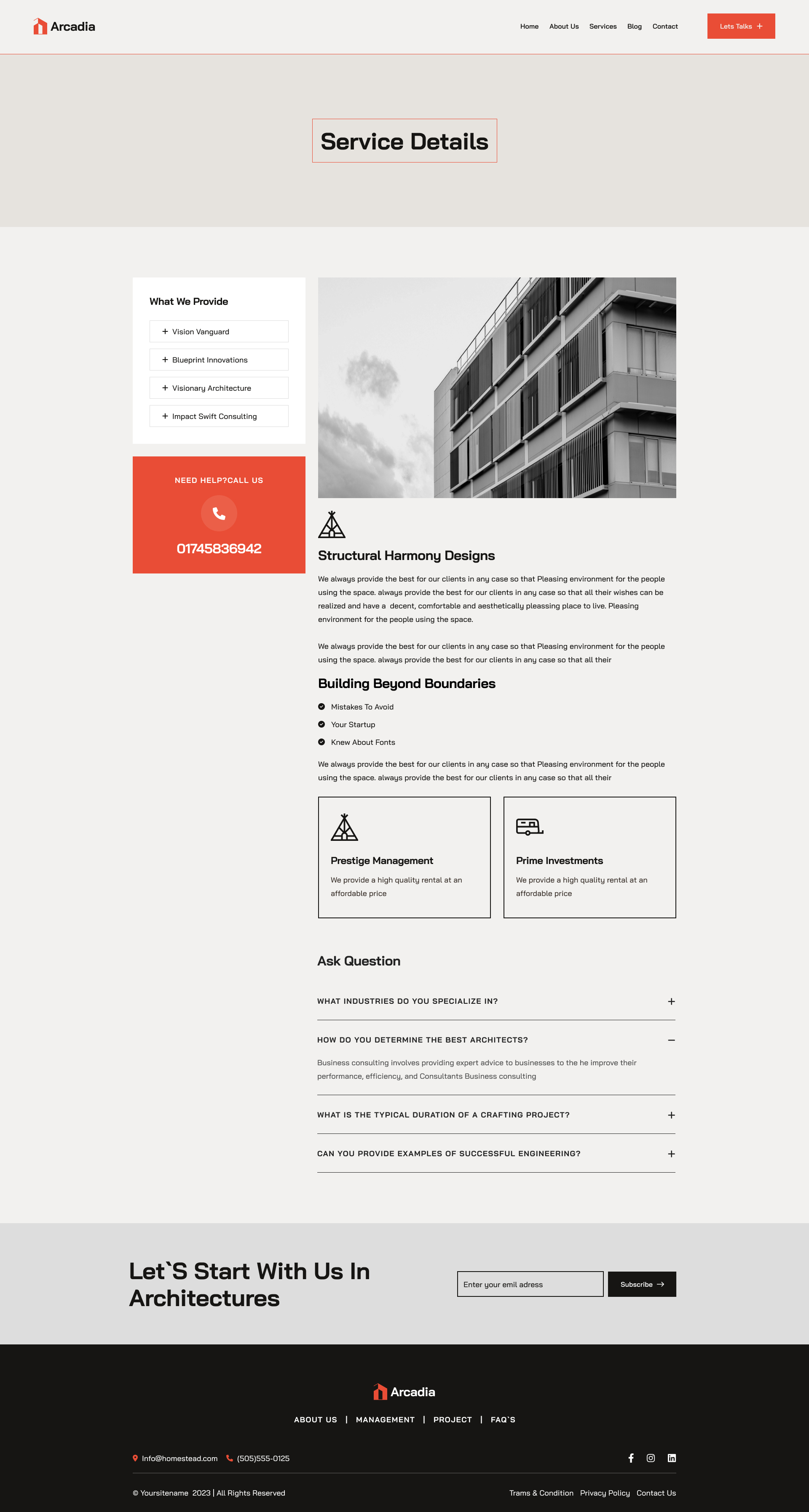 Arcadia - Architecture Figma Template by Mugli | ThemeForest
