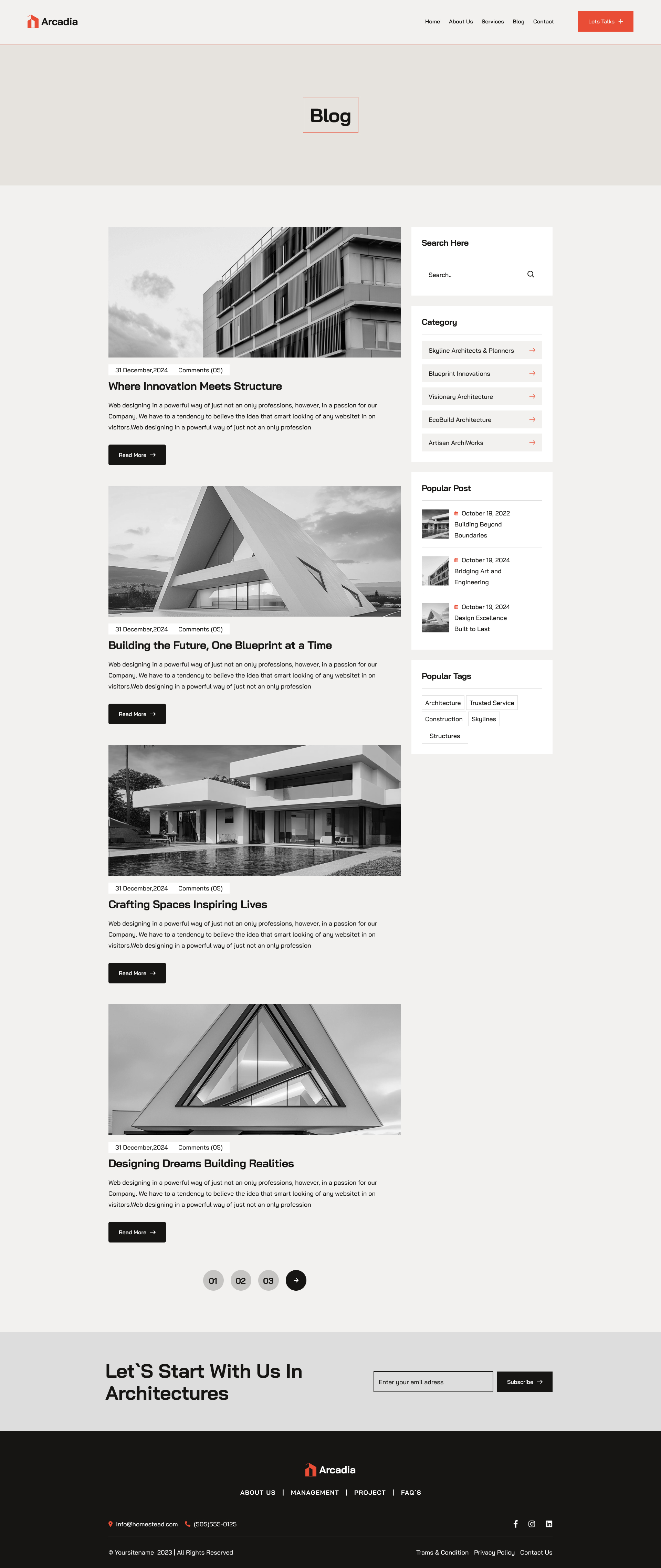 Arcadia - Architecture Figma Template by Mugli | ThemeForest