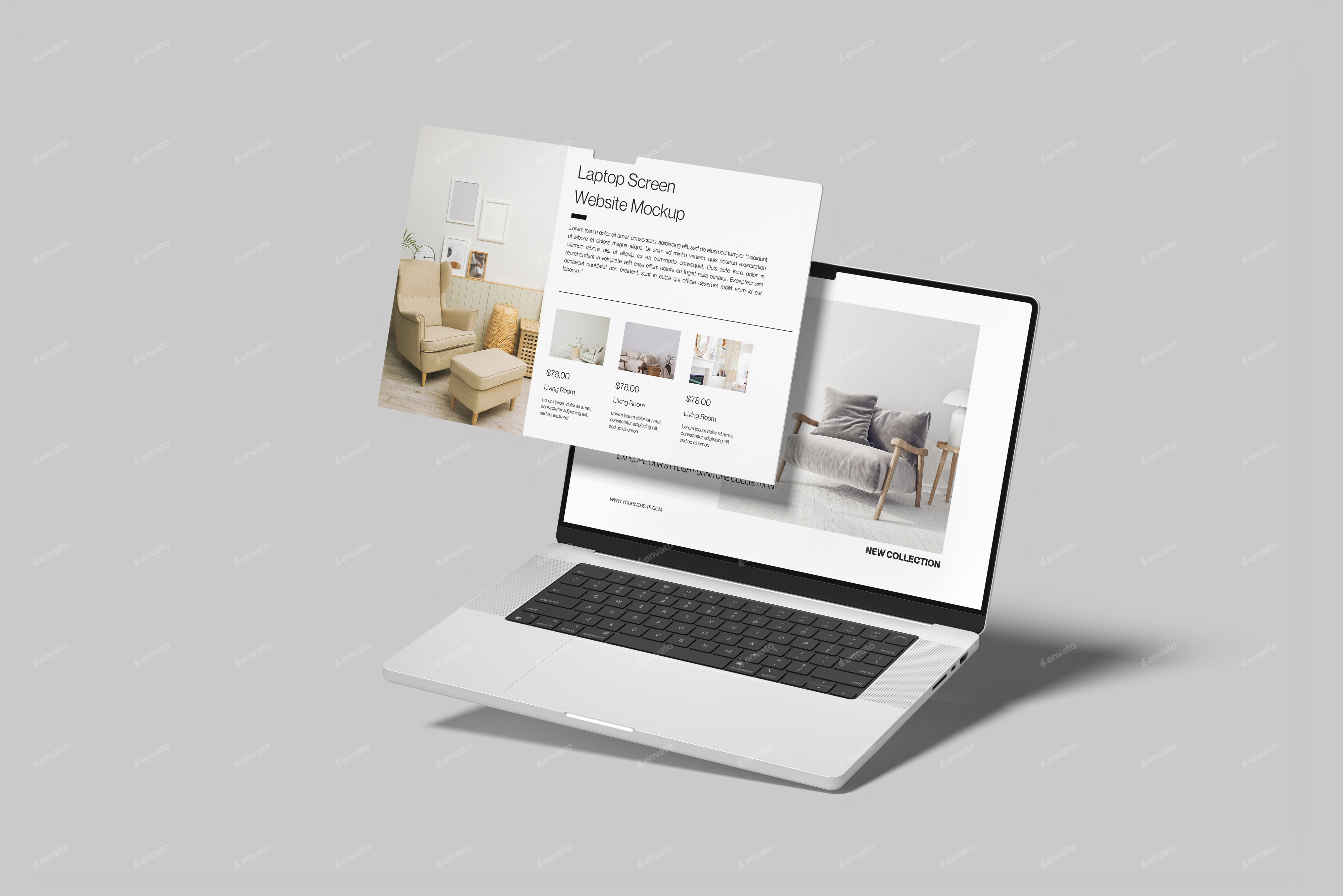 Laptop Screen Website Mockup, Graphics | GraphicRiver