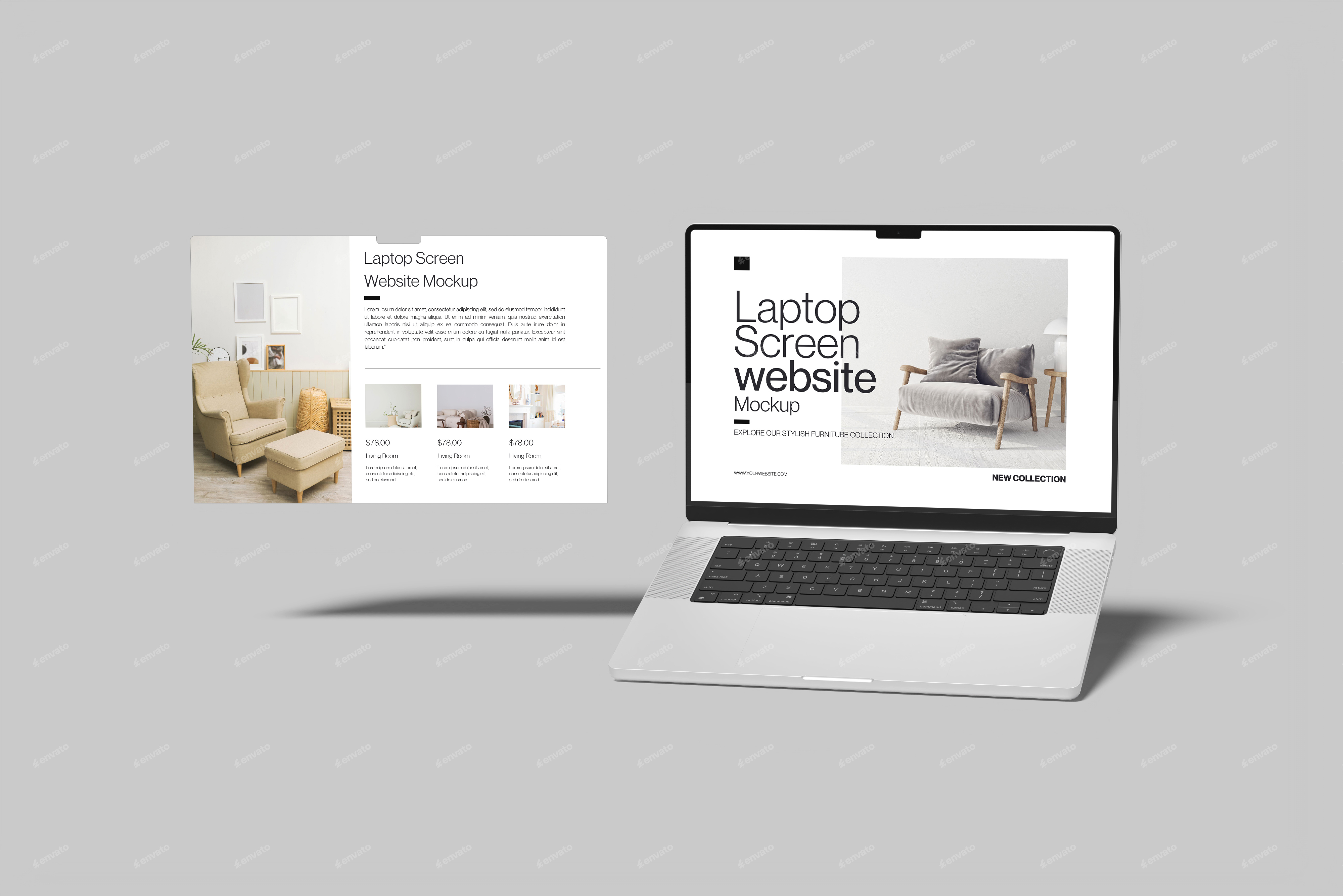 Laptop Screen Website Mockup, Graphics | GraphicRiver