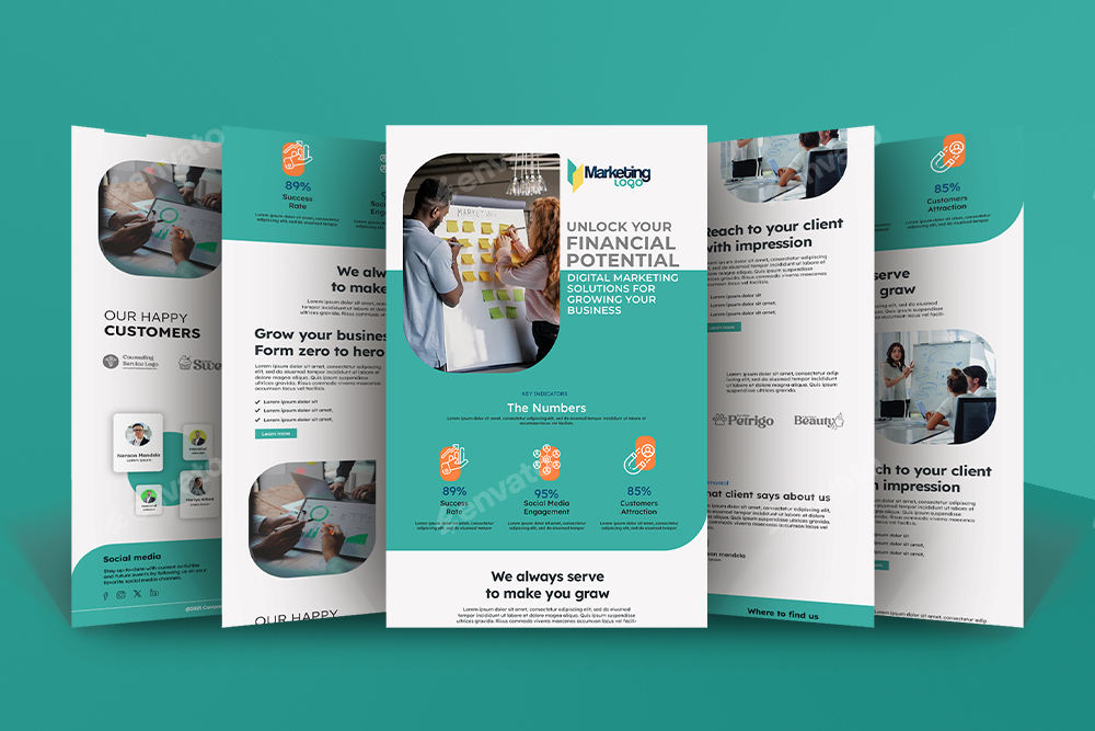 Digital Marketing Email Newsletter PSD Template, Web Elements ...