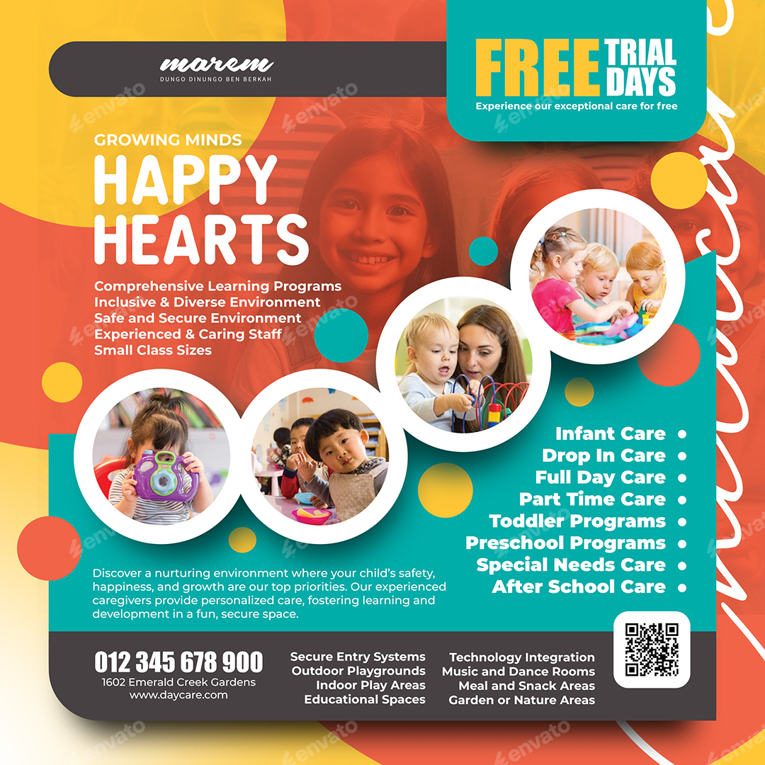 Childcare Flyer and Social Media, Print Templates | GraphicRiver
