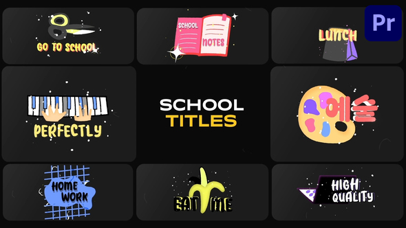 Sticker School Titles for Premiere Pro, Premiere Pro Templates | VideoHive