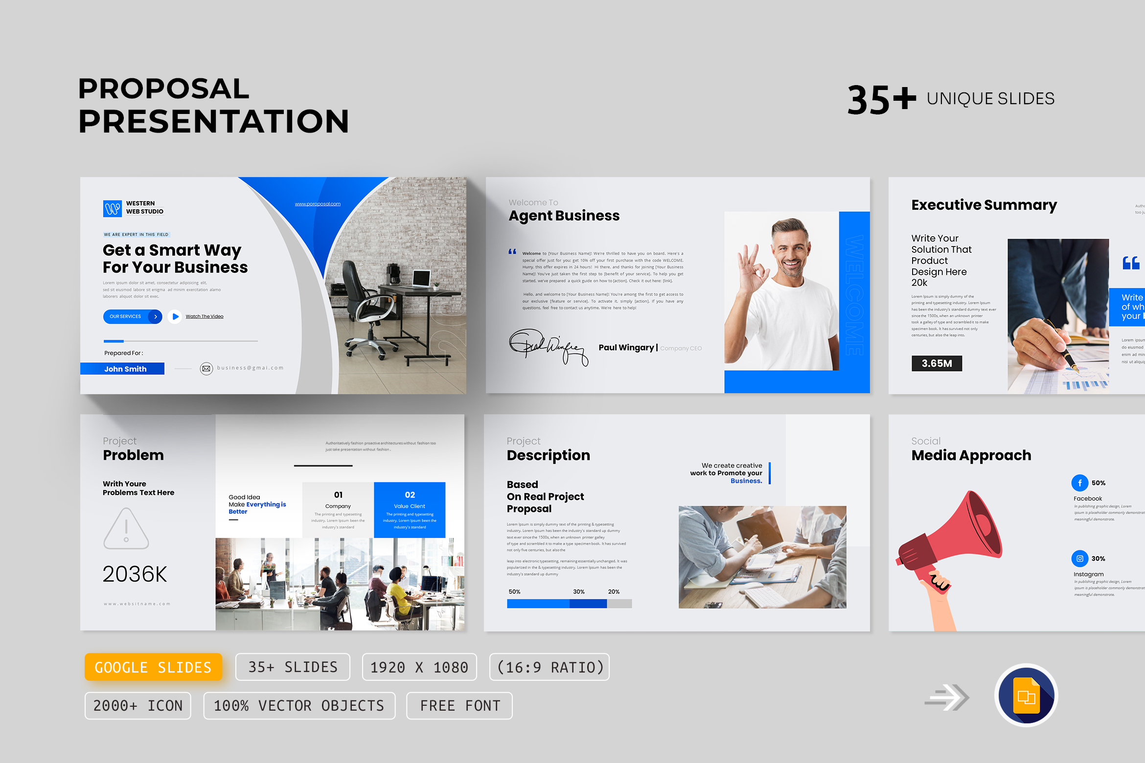 Project Proposal Google Slides Presentation Template, Presentation ...