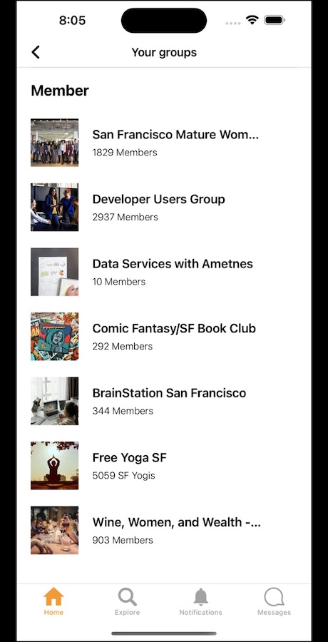 Meetup App Clone UI Template by knobapps | CodeCanyon