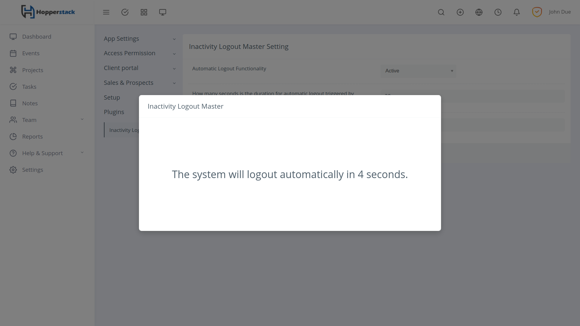 Inactivity Logout Master plugin for RISE CRM by Hopperstack | CodeCanyon