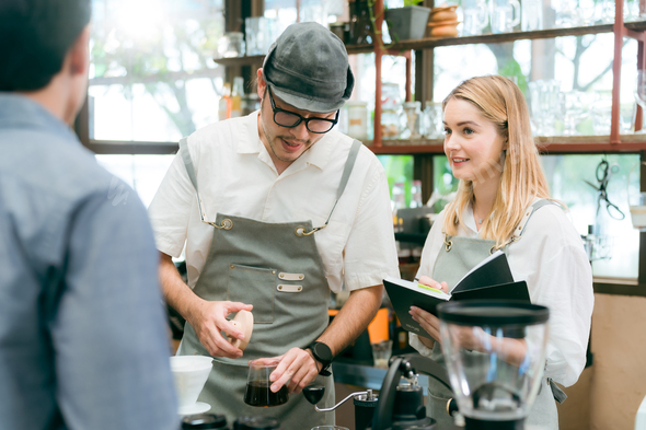 Cafe Excellence, Professional Baristas and Staff Serving Hot Drinks ...