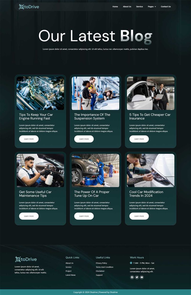 Otodrive - Modern Car Workshop Elementor Template Kit by Kitpro ...