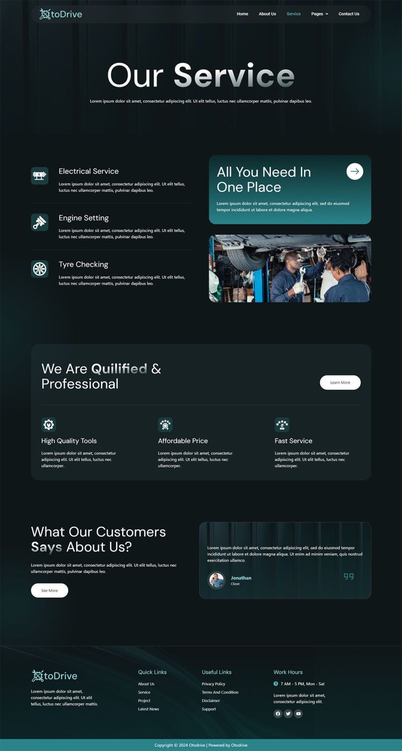 Otodrive - Modern Car Workshop Elementor Template Kit by Kitpro ...