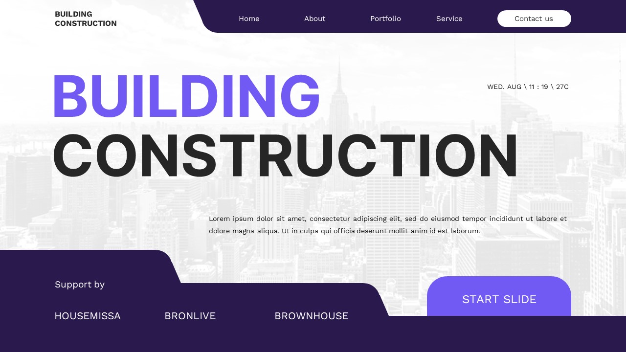 Building Construction - Building Google Slide Templates, Presentation ...
