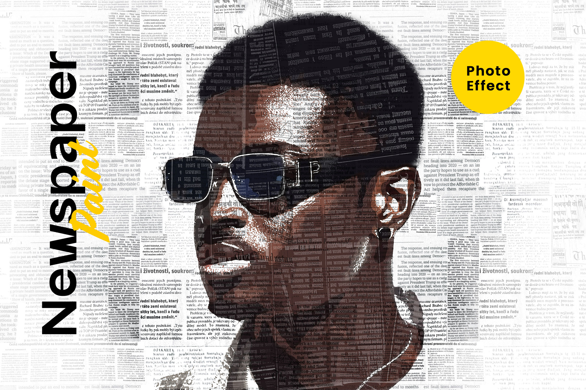 Newspaper Paint Photo Effect, Add-ons | GraphicRiver