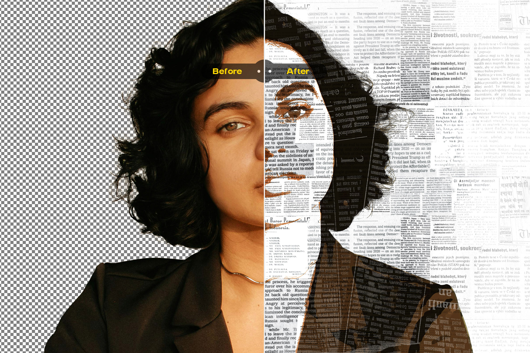 Newspaper Paint Photo Effect, Add-ons | GraphicRiver