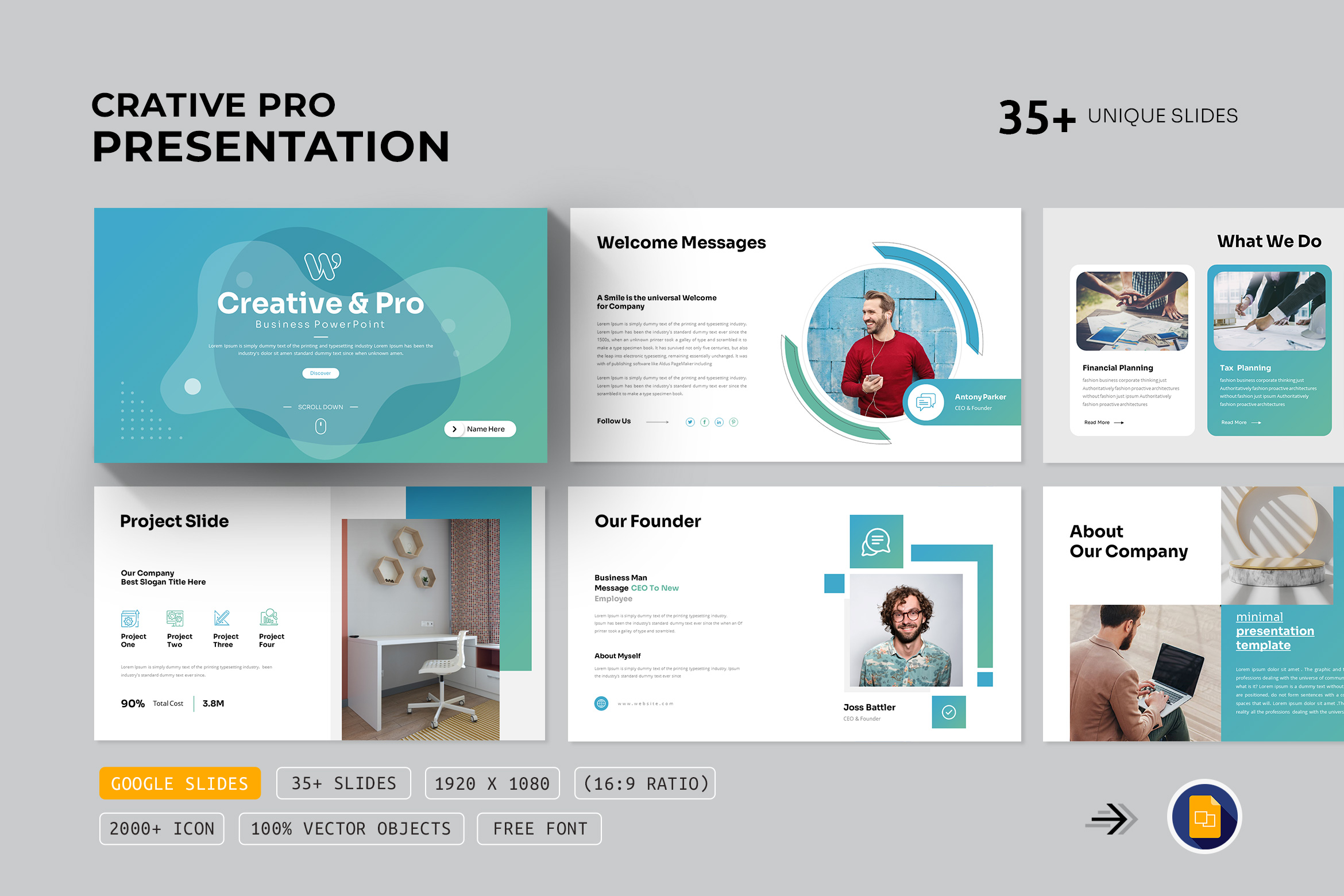 Creative Pro Google Slides Presentation Template, Presentation Templates