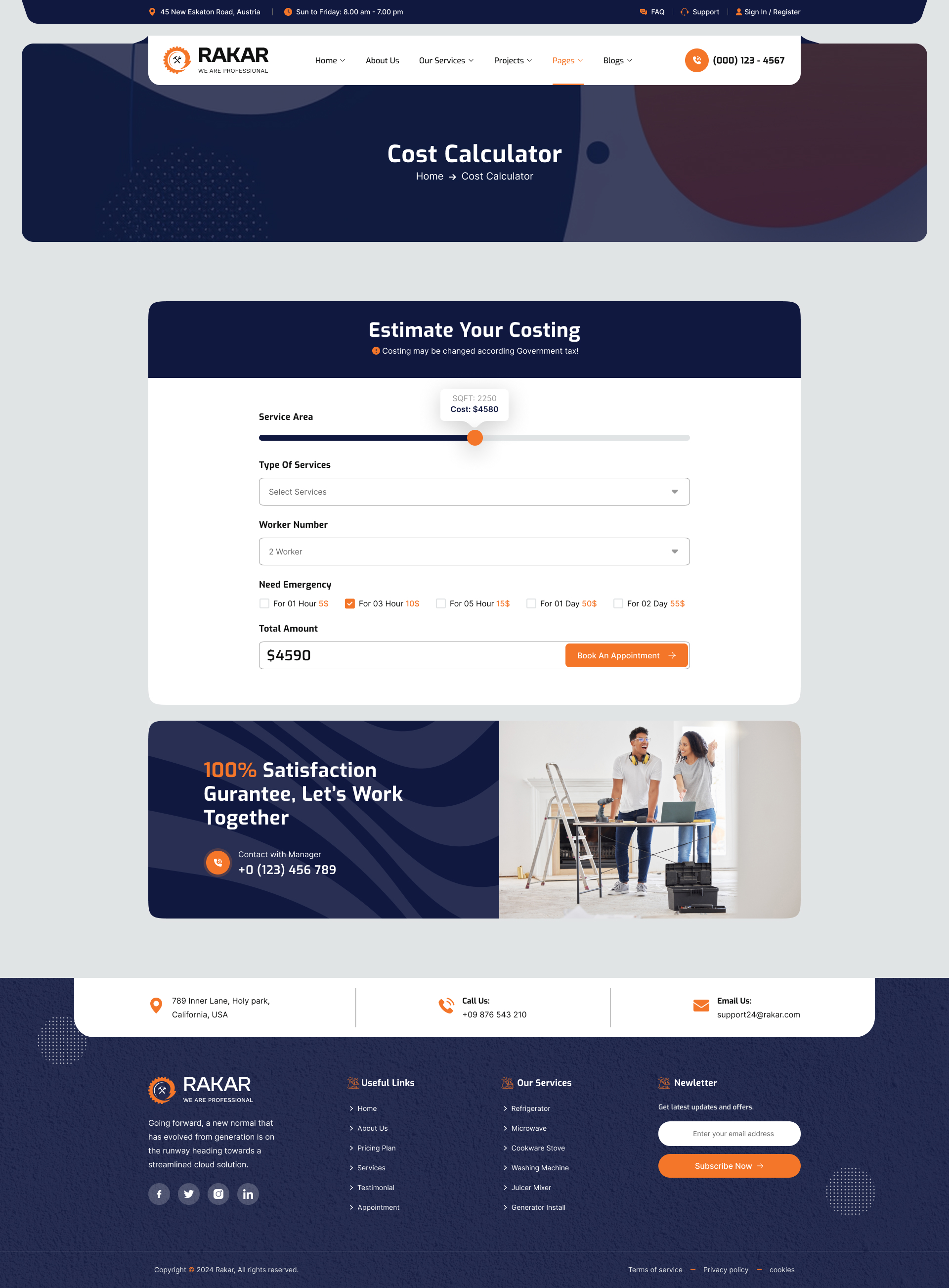 Rakar - Handyman Multipurpose Repairing Services Figma Template by themeholy