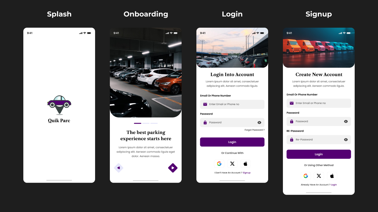 Quik Parc | Parking Mobile App | React Native Expo Template by codeforge0
