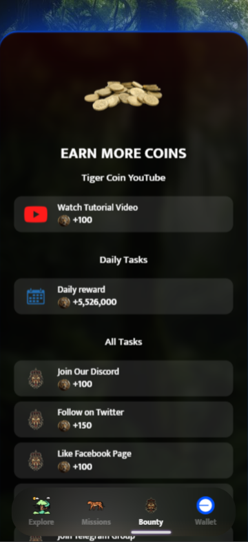 Tiger Crypto Coin Tap-2-Earn Clicker Game With Telegram Mini App + API ...