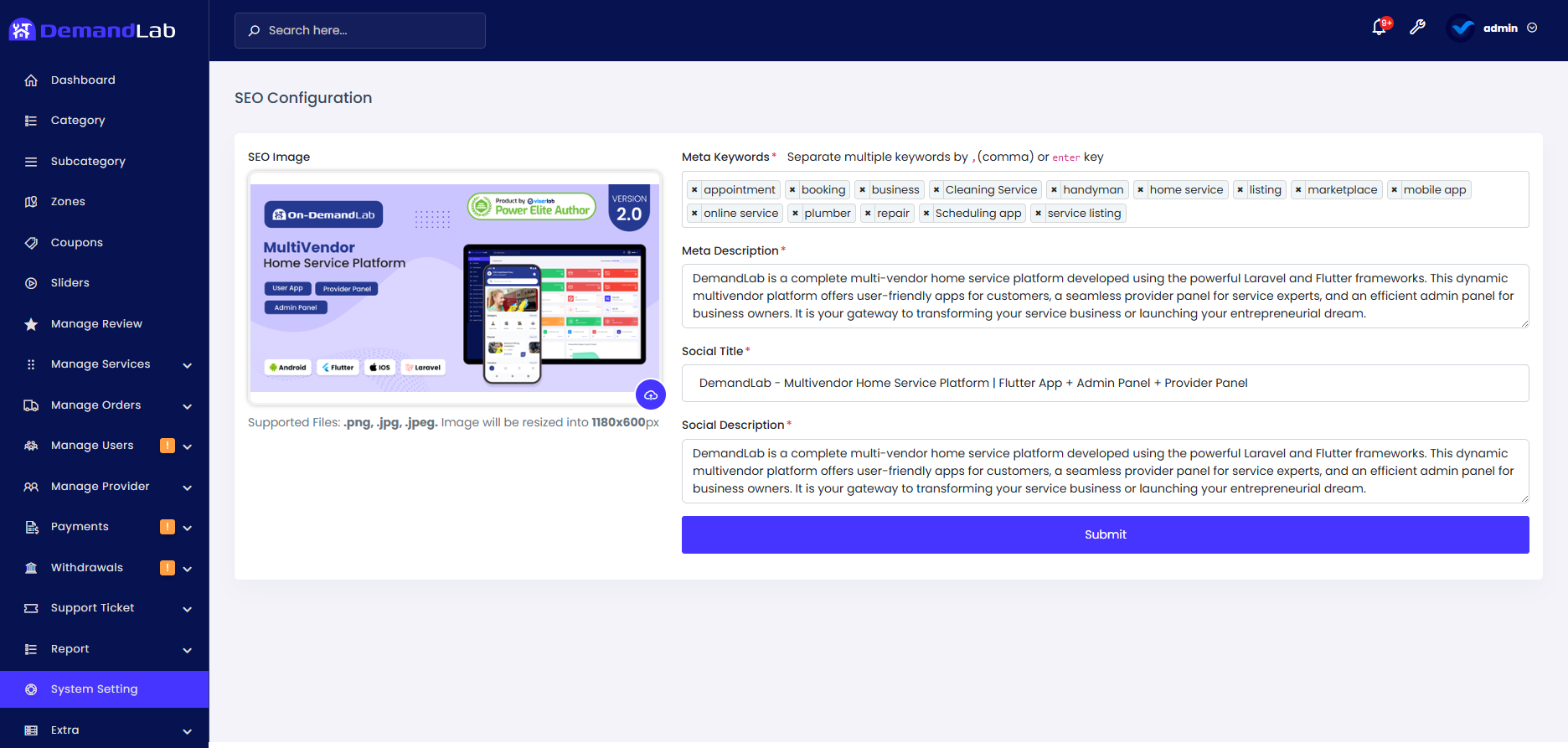 DemandLab - Multivendor Home Service Platform | Flutter App + Admin Panel + Provider Panel by ...