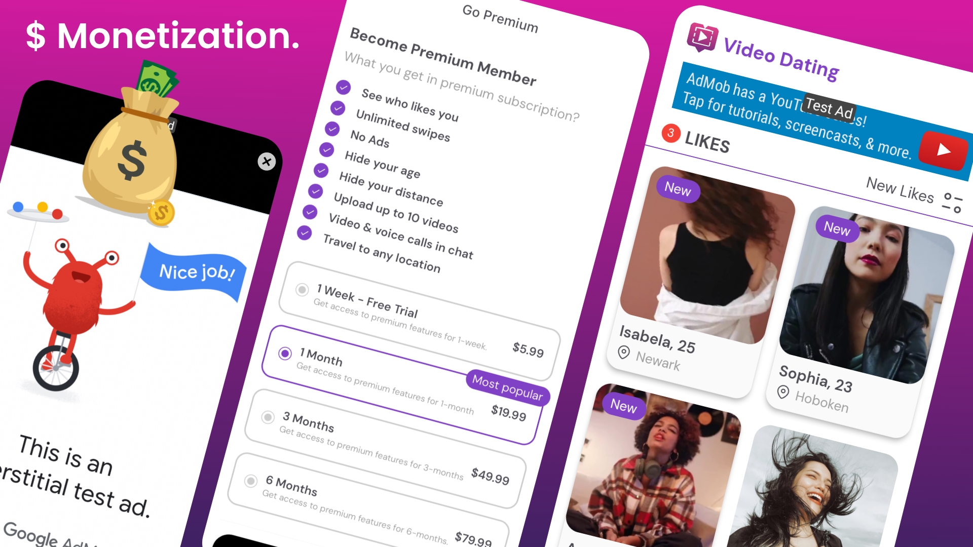 Flutter Video Dating App: Short-form profile videos | TikTok-like | Full App by AmericoBila