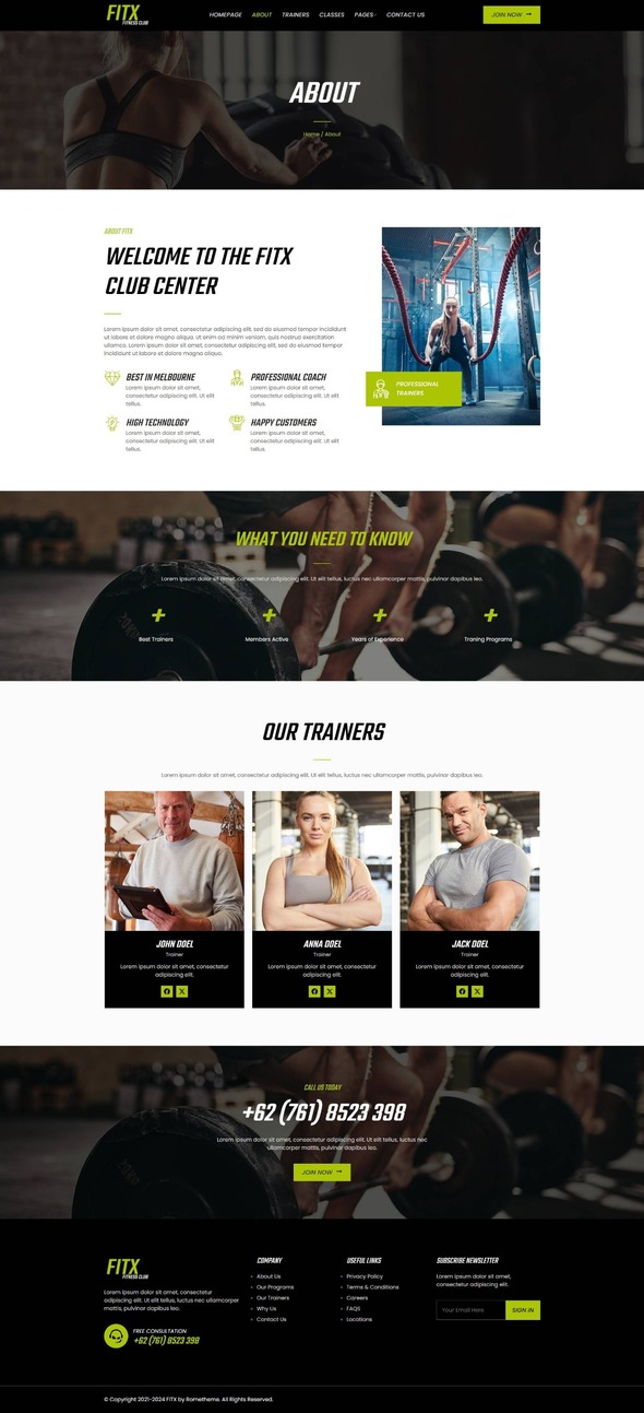 Fitx - Fitness & Gym Elementor Template Kit by Rometheme | ThemeForest