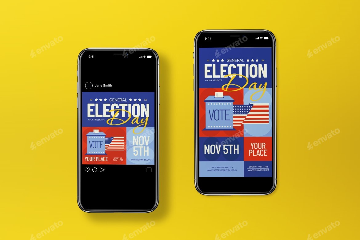 Blue Flat Design General Election Flyer Set, Print Templates | GraphicRiver