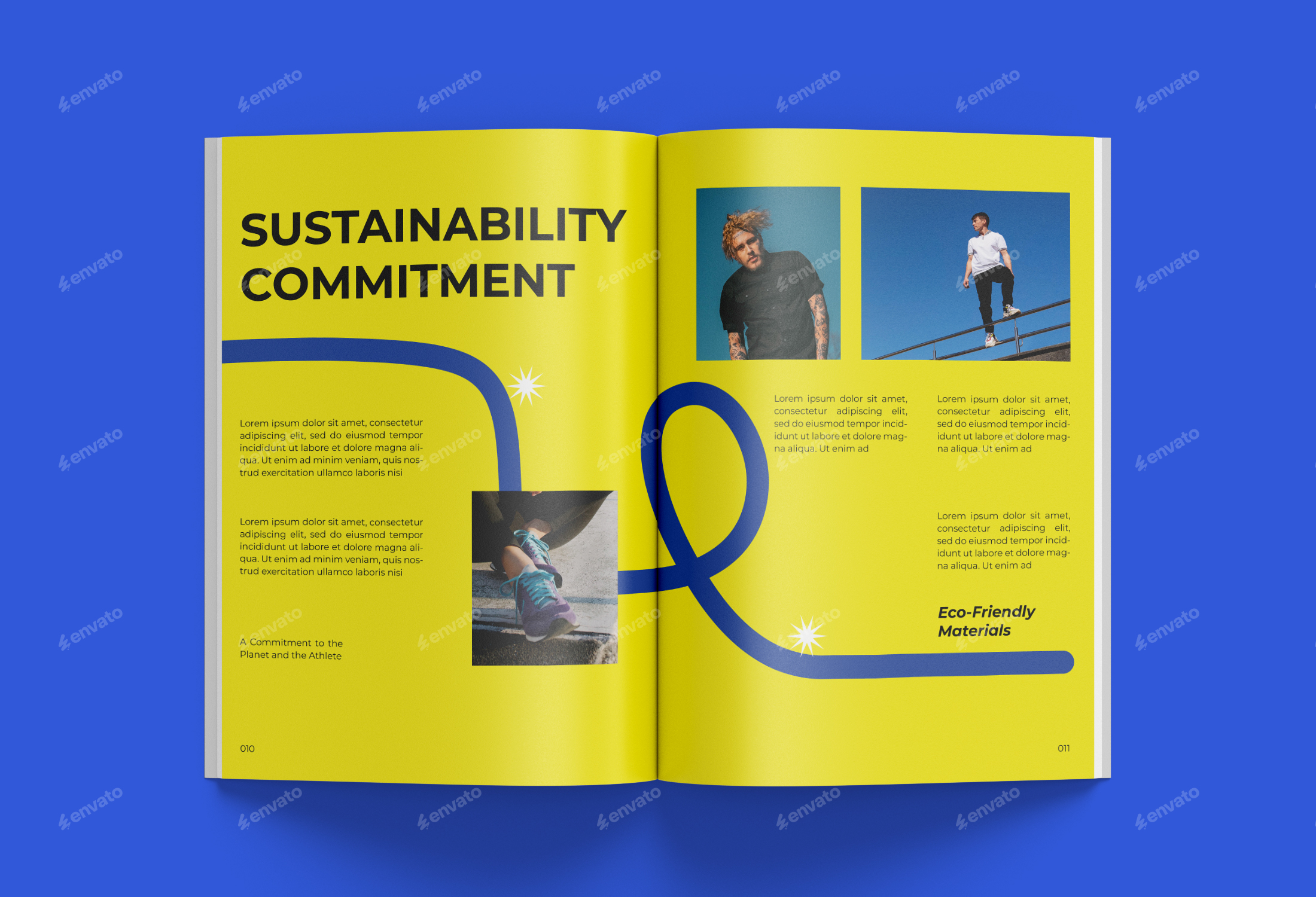 Yellow Blue Modern Creative Minimalist Sportswear Magazine Promotion ...