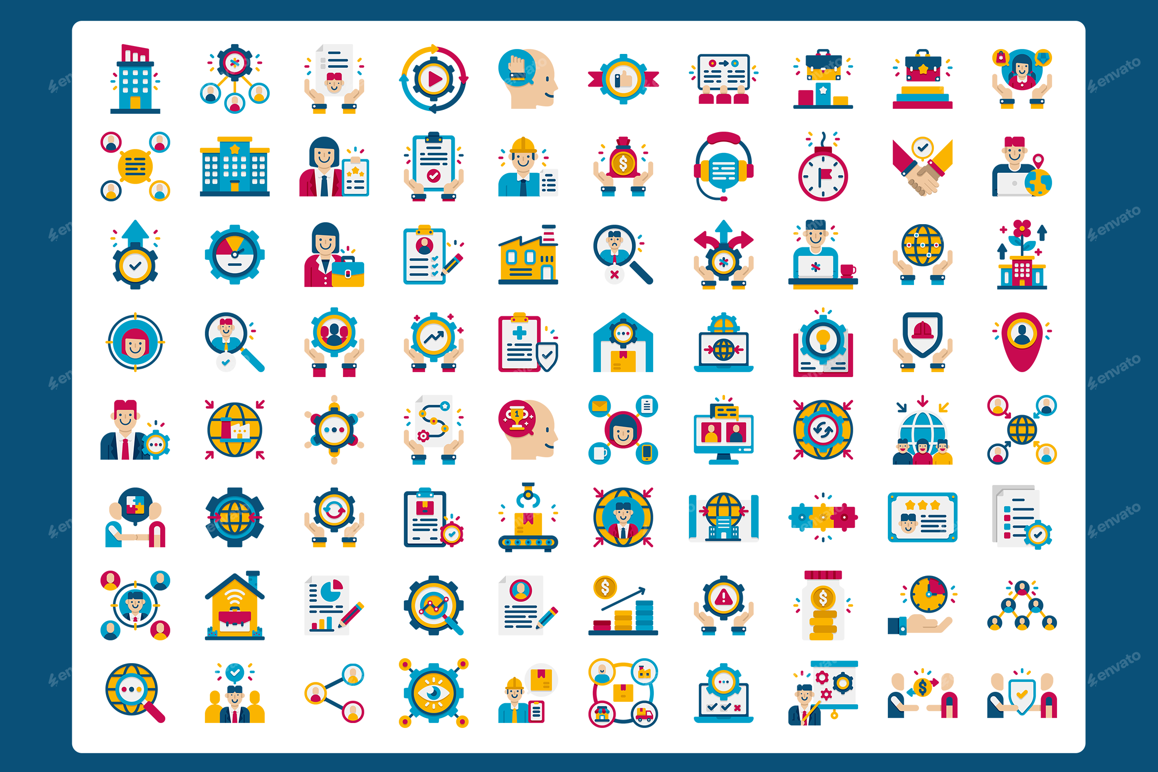 80 Outsourcing Icons | Dualine Flat Series, Icons | GraphicRiver