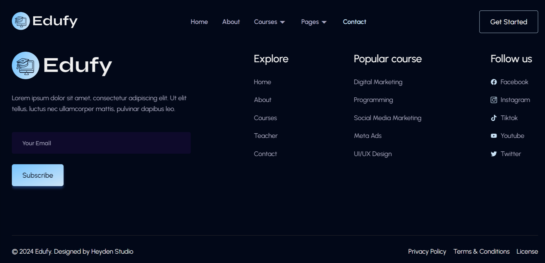 Edufy - IT Online Course & Education Elementor Template Kit by heydenstudio