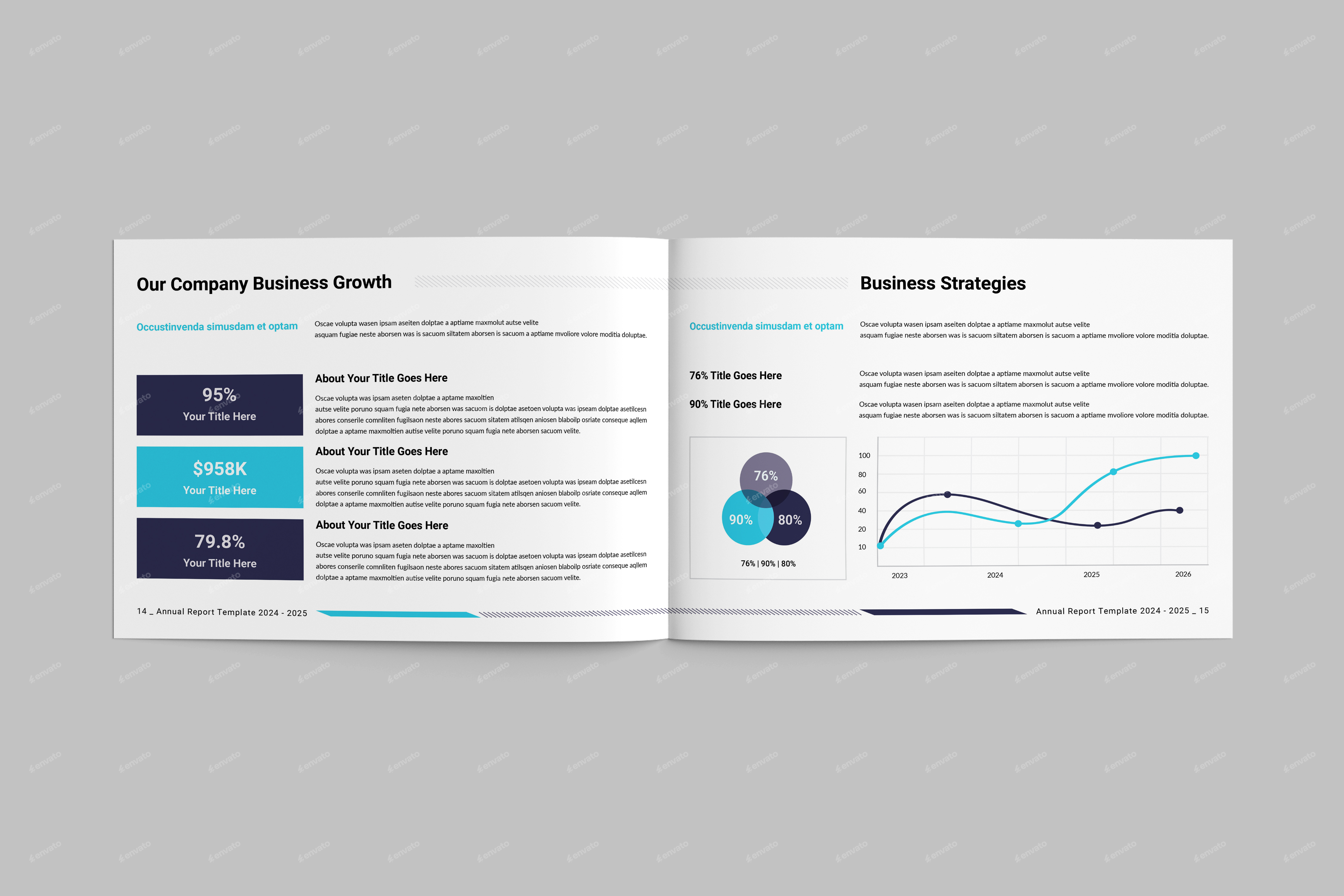 Annual Report Template Landscape, Print Templates | GraphicRiver