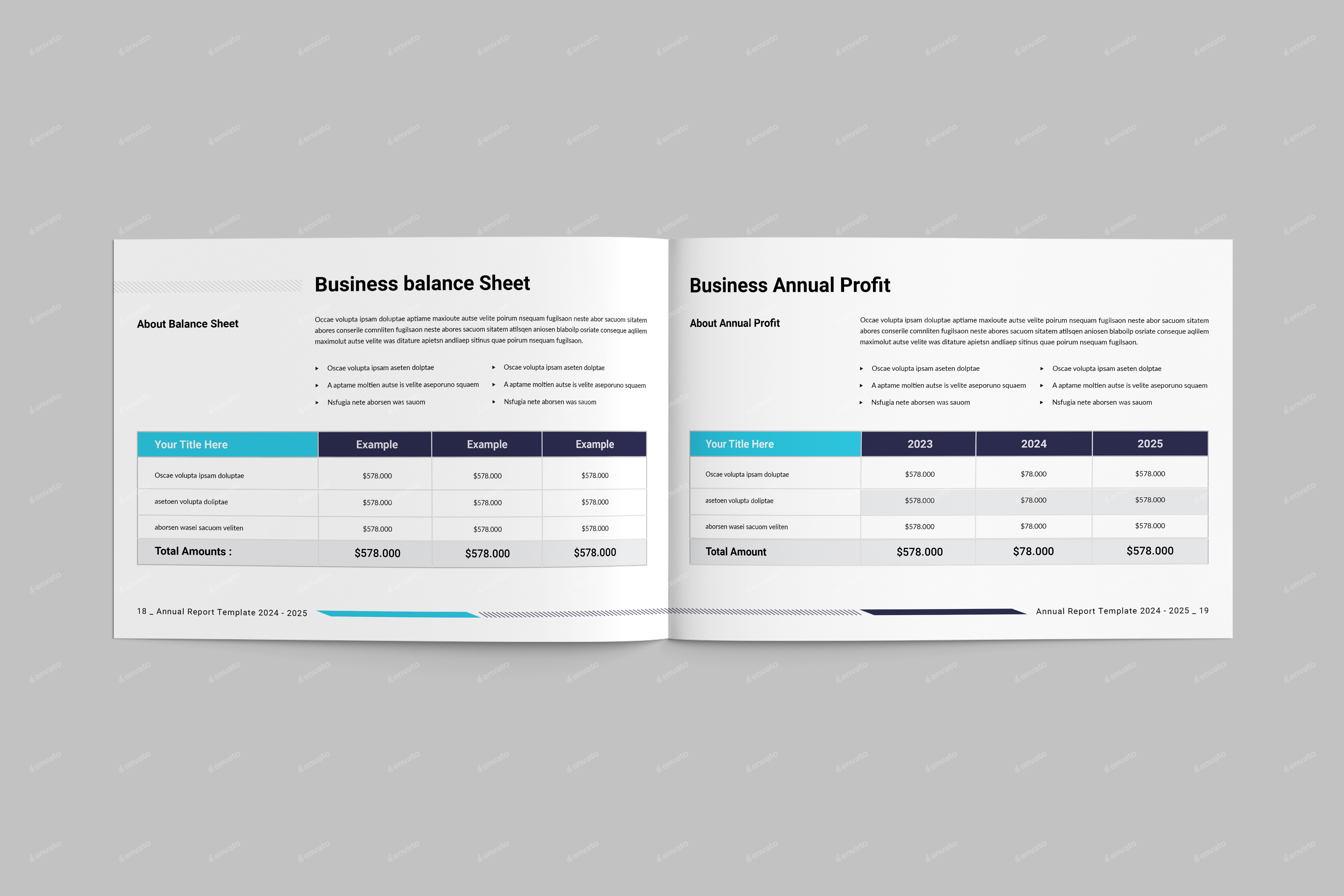 Annual Report Template Landscape, Print Templates | GraphicRiver
