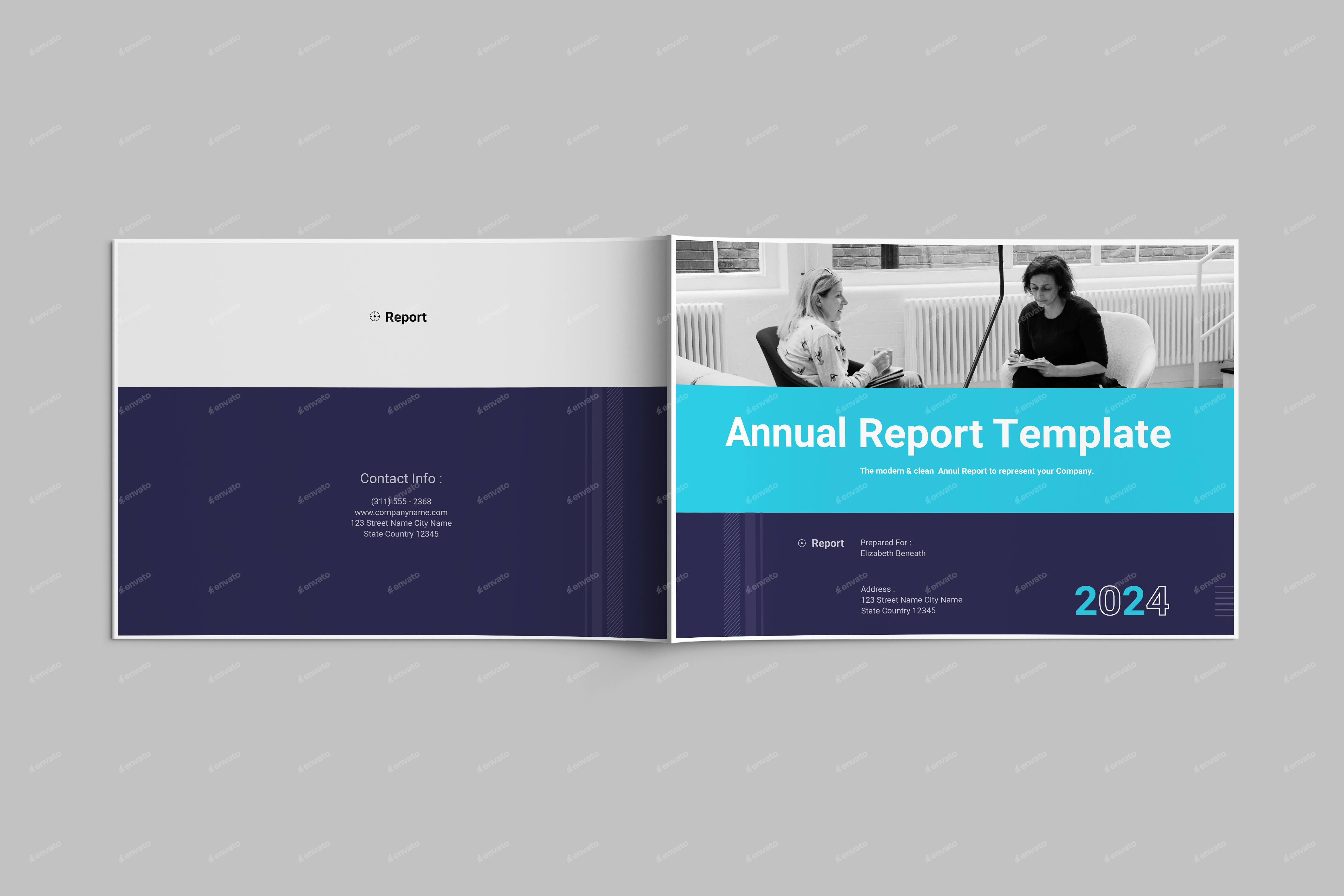 Annual Report Template Landscape, Print Templates | GraphicRiver
