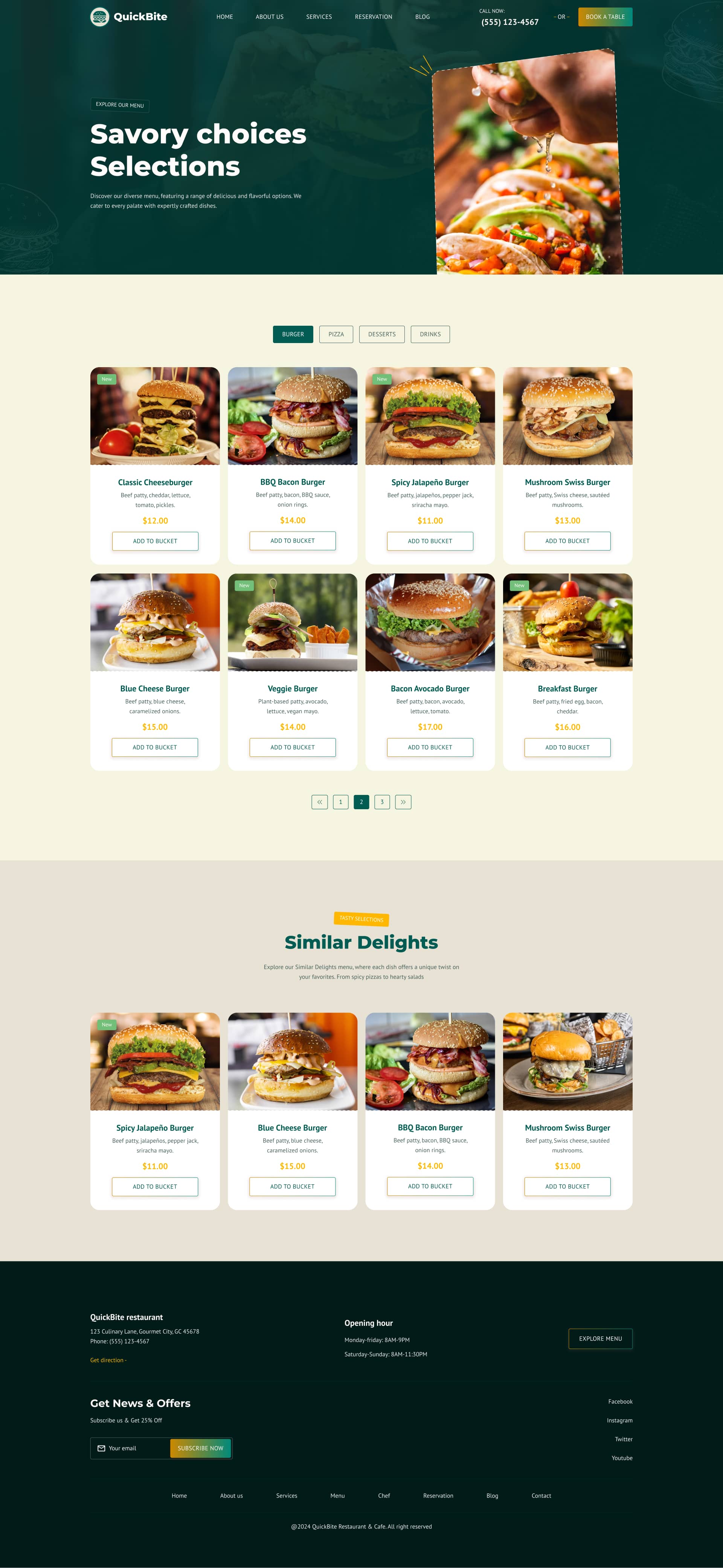 Quick Bite - Restaurant & Cafe Elementor Pro Template Kit by kaththeme