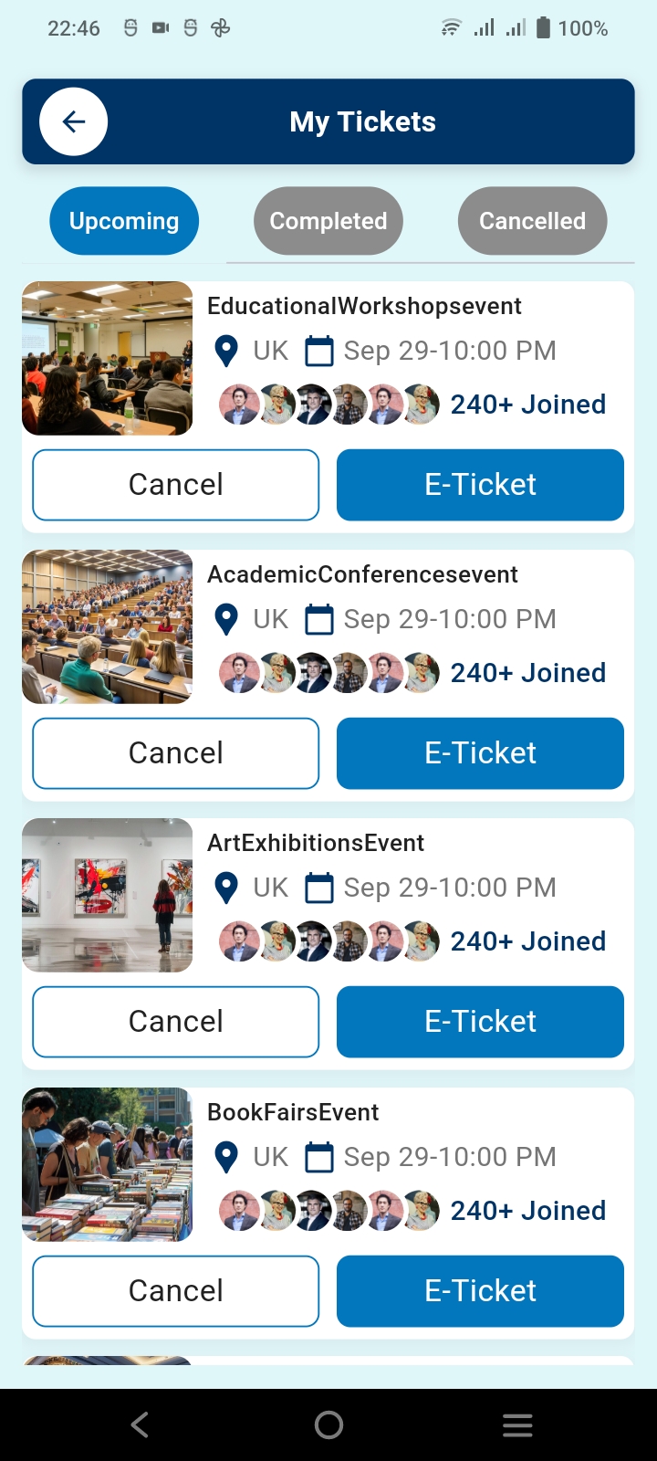 All Events Booking and Management Tickets Flutter App UI Template by ...