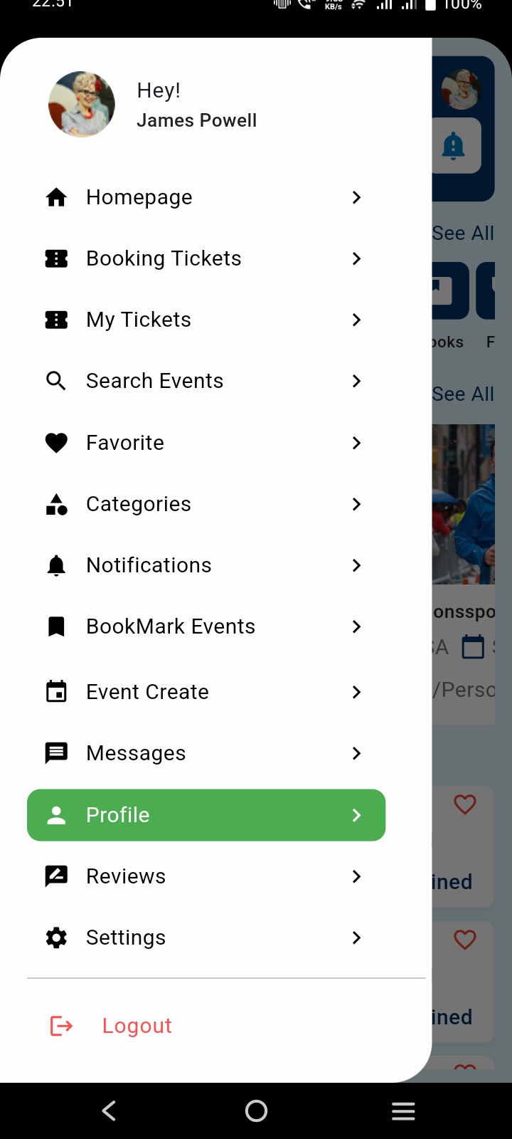 All Events Booking and Management Tickets Flutter App UI Template by CodentraTech