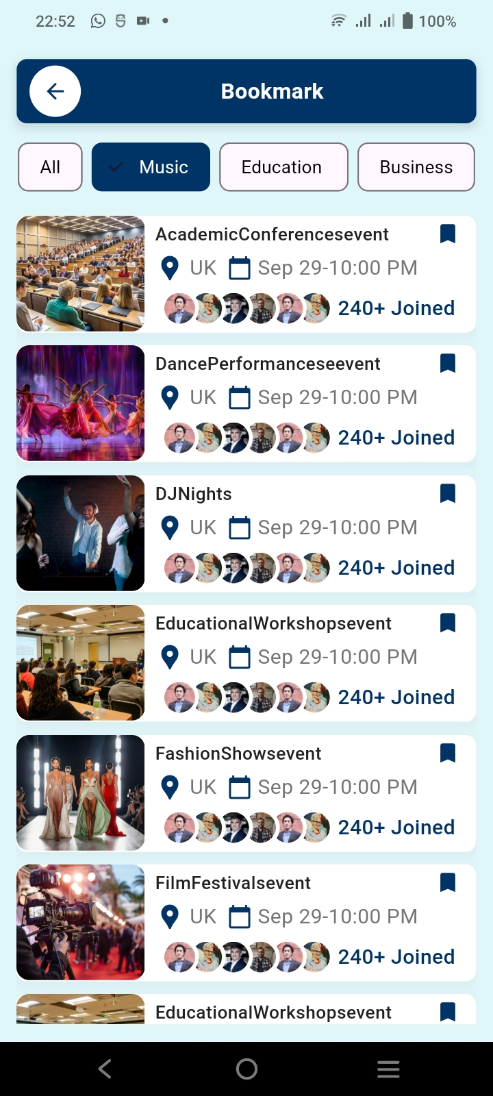 All Events Booking and Management Tickets Flutter App UI Template by ...