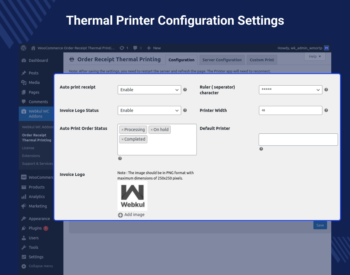 WooCommerce Order Receipt Cloud Thermal Printing by Webkul | CodeCanyon