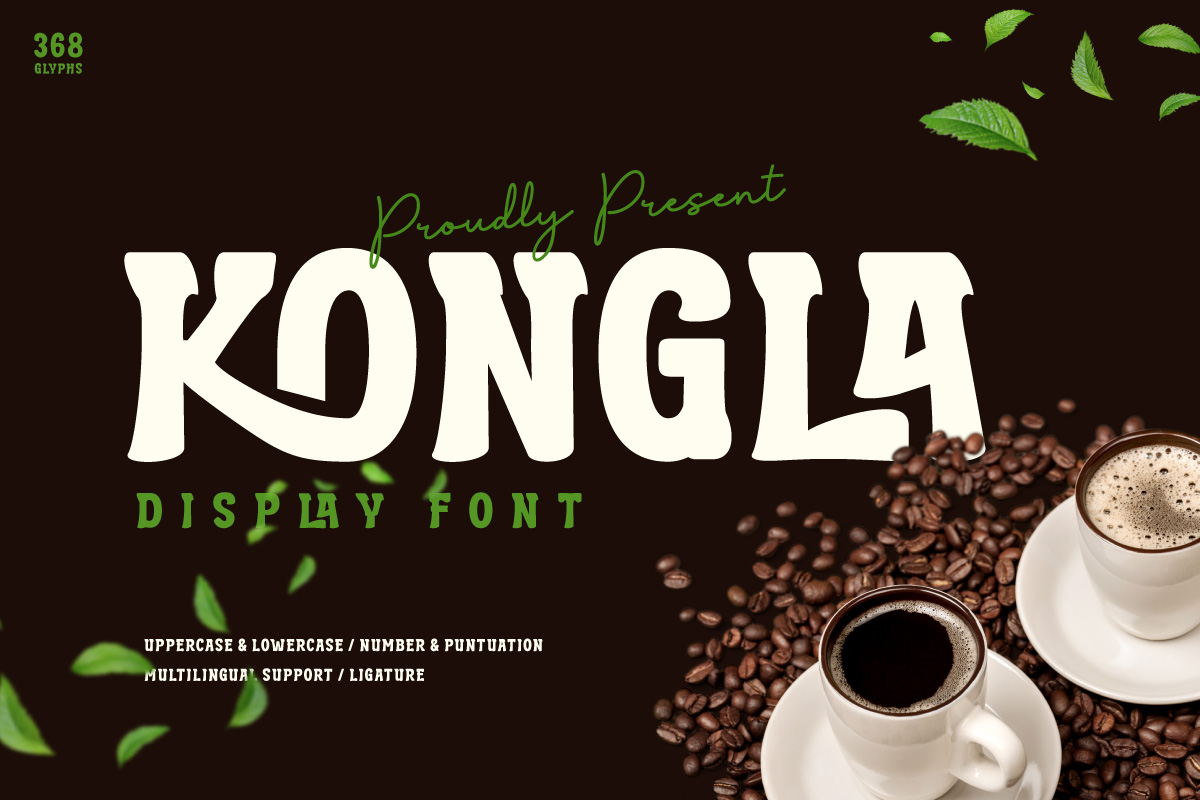 Kongla - Display Coffee Font, Fonts | GraphicRiver