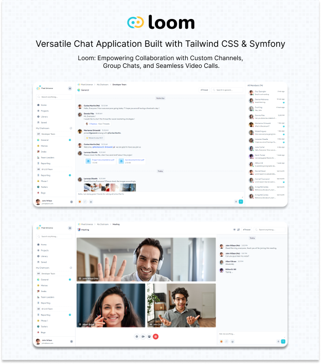 Loom Symfony - The Ultimate Chat UI Kit Template by pixeluniverce ...