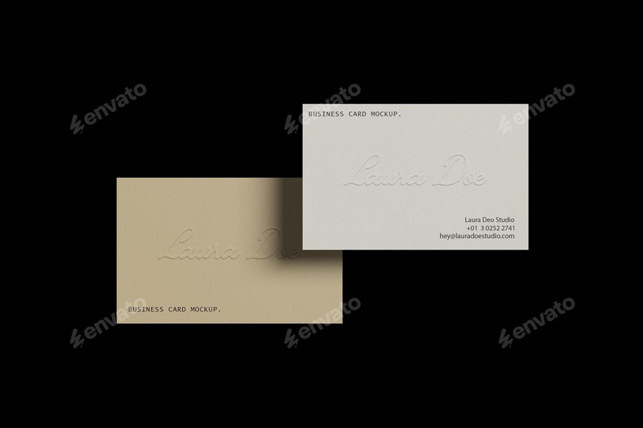 Embossed Business Cards Mockup, Graphics | GraphicRiver