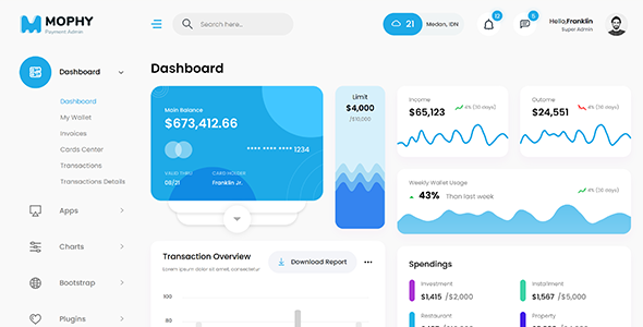 Mophy - VueJs Payment Admin Dashboard Template by DexignZone | ThemeForest
